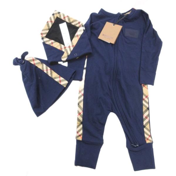 バーバリー BURBERRY ノバチェック ロンパース カバーオール 帽子 ビブ よだれかけ 3点セット まとめ ロゴ 6M 68cm 紺 ネイビー /JS【ブランド】バーバリー BURBERRY【表記サイズ】6M 68cm【実寸サイズ】カ...