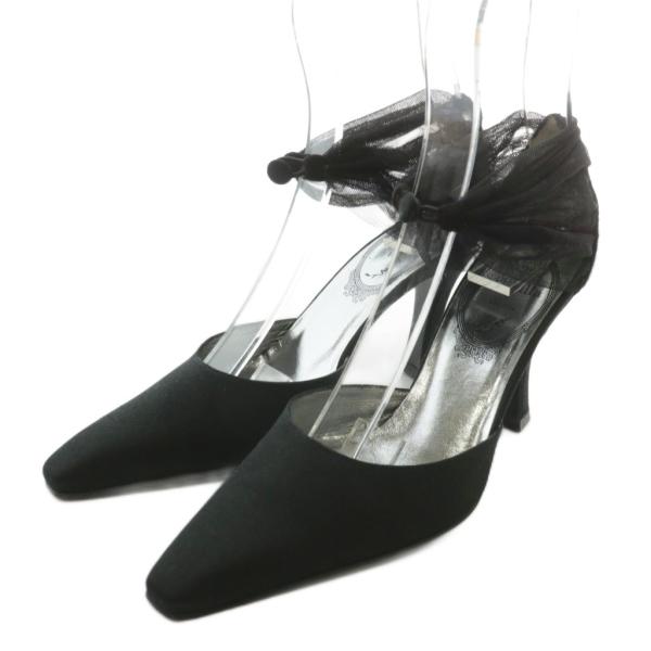 レネカオヴィラ Rene Caovilla パンプス スエード メッシュ スクエアトゥ ハイヒール ラインストーン 35.5 22.5cm 黒 ブラック【ブランド】レネカオヴィラ Rene Caovilla【表記サイズ】35.5 （日本サイ...