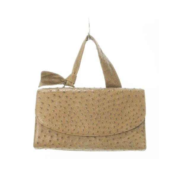 ワタイチ WATA-ICHI ハンドバッグ オーストリッチ レザー 本革 フラップ 茶 ブラウン /MN11 ■GY01 レディース【表記サイズ】サイズ表記なし(実寸サイズをご参考ください。)【実寸サイズ】持ち手の長さ：32cm　ヨコ：27...