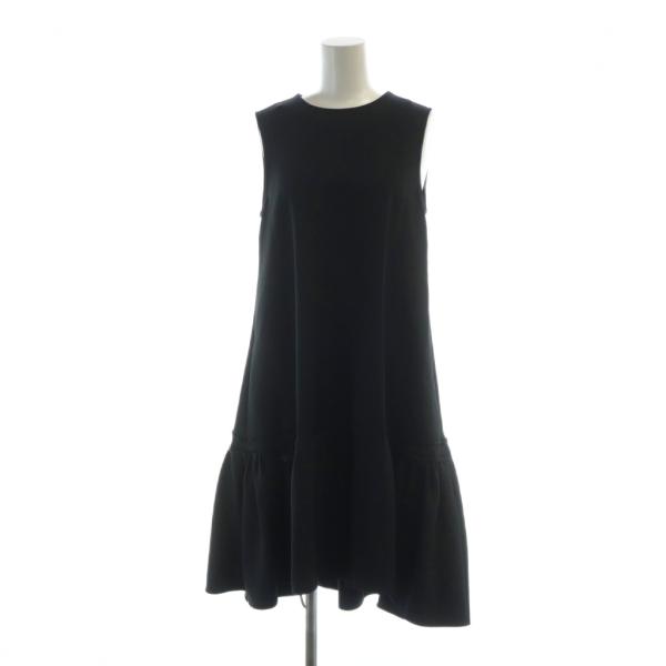 ヴィクトリアベッカム Victoria Beckham ミドルワンピース ノースリーブ サイドリボン フレア 38 黒 ブラック ■GY19 /MQ レディース【ブランド】ヴィクトリアベッカム Victoria Beckham【表記サイズ】...