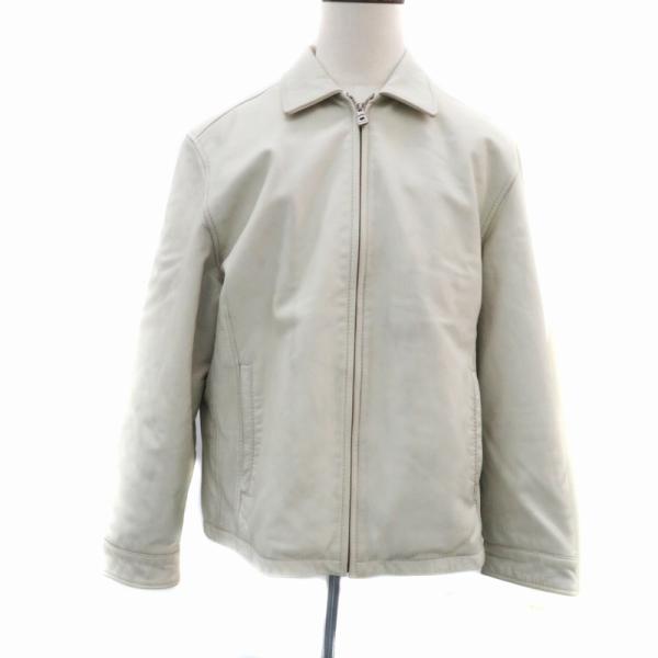 ウィルソン WILSON M.JULIAN フェイクレザージャケット ミドル丈 ステンカラー オフホワイト /HO18 メンズ【ブランド】ウィルソン WILSON【表記サイズ】表記なし※実寸サイズをご確認下さい。【実寸サイズ】肩幅：50cm...