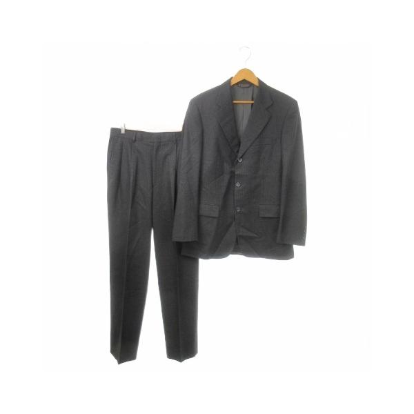 BROOKS BROTHERS シングルスーツ セットアップ 2点セット テーラードジャケット 総裏地 スラックス ストライプ 37REG 31W 黒【ブランド】ブルックスブラザーズ BROOKS BROTHERS【表記サイズ】37REG ...