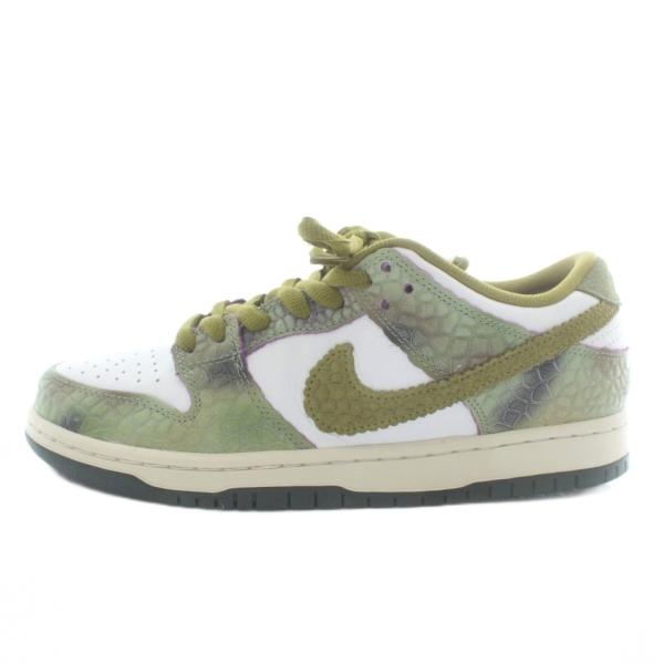 未使用品 NIKE SB × Alexis Sablone Dunk Low Pro White and Pacific Moss スニーカー US7.5 25.5cm カーキ 白 HJ3386-300【ブランド】ナイキ エスビー NIKE...