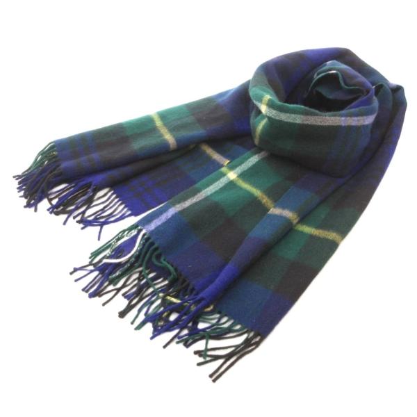 ジョシュアエリス JOSHUA ELLIS マフラー ストール ウール アンゴラ混 チェック柄 青 ブルー /AE ■GY19 メンズ レディース【ブランド】ジョシュアエリス JOSHUA ELLIS【表記サイズ】--【実寸サイズ】全長（フ...