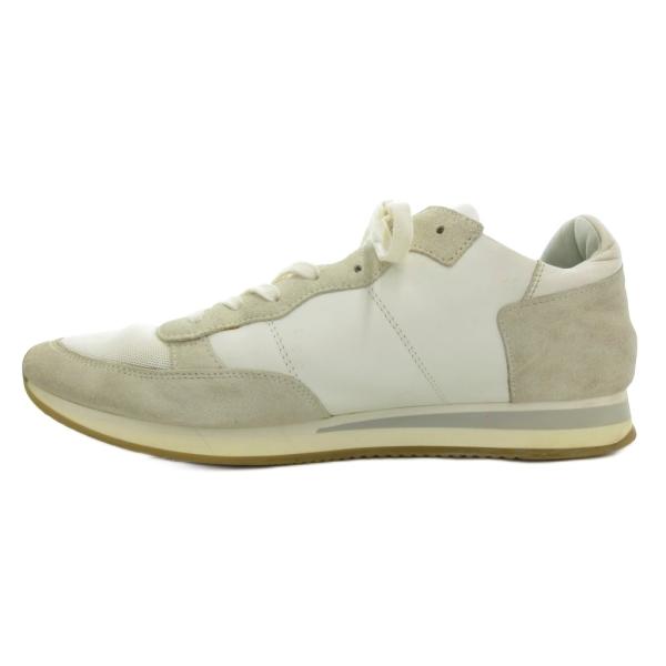 フィリップモデル PHILIPPE MODEL Tropez X ローカットスニーカー シューズ ロゴ 42 スエード 白 ホワイト グレー /GV ■GY19 メンズ【ブランド】フィリップモデル PHILIPPE MODEL【表記サイズ】...