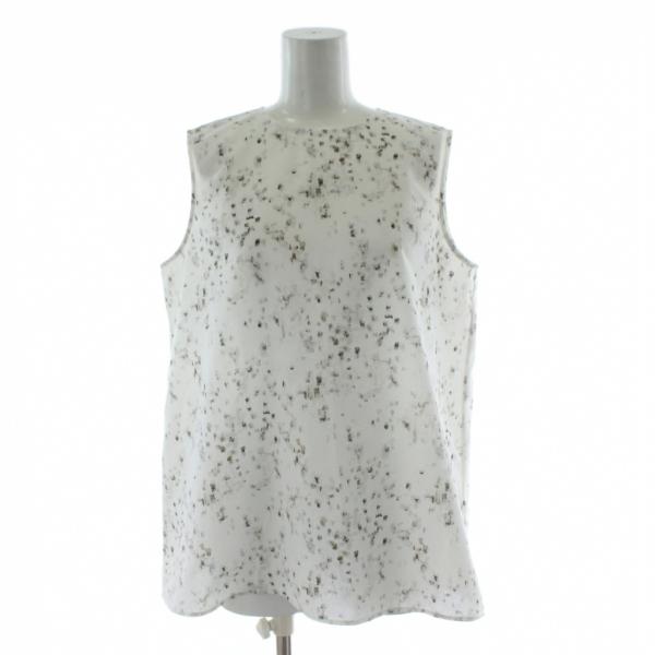 セオリーリュクス theory luxe 22SS ABSTRACT PETAL PRINT ONDA ブラウス 38 白 ホワイト 総柄 ラウンドネック ノースリーブ 2108240【ブランド】セオリーリュクス theory luxe【表...