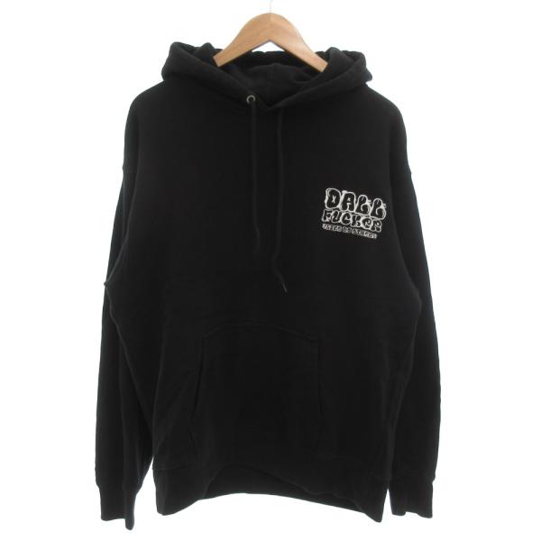 ダル クロージング DALL CLOTHING プルオーバーパーカー フーディー 長袖 裏毛 バックプリント ロゴ刺繍 XL 黒 ブラック /GV ■GY01【表記サイズ】XL【実寸サイズ】肩幅：57cm　身幅：60cm　袖丈：60cm　着...