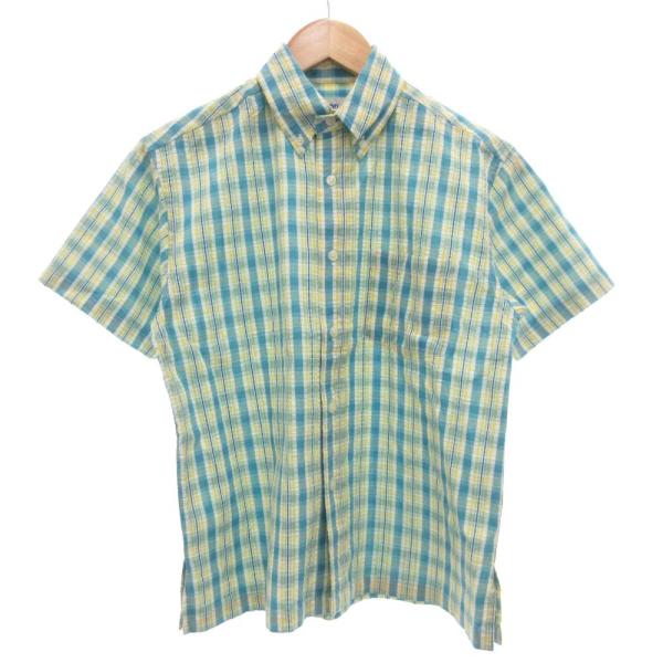レインスプーナー reyn spooner ボタンダウンシャツ 半袖 カジュアル チェック柄 XS 緑 グリーン 黄 イエロー /GV ■GY03 メンズ【ブランド】レインスプーナー reyn spooner【表記サイズ】XS【実寸サイズ】...