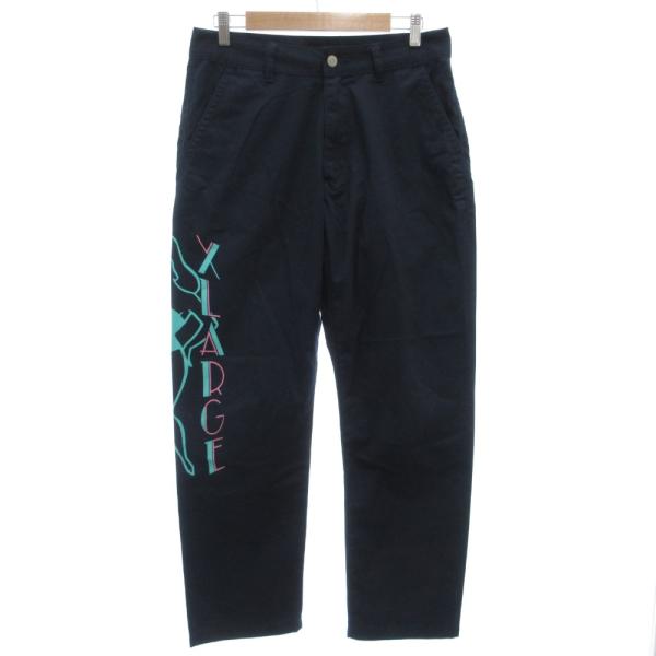 エクストララージ X-LARGE ペイントワークパンツ PAINTED WORK PANTS ストレート ジップフライ ロゴプリント 32 紺 ネイビー【ブランド】エクストララージ X-LARGE【表記サイズ】32【実寸サイズ】ウエスト：8...