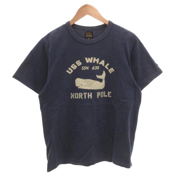 ザリアルマッコイズ THE REAL McCOY'S Tシャツ カットソー USS WHALE プリント クジラ 半袖 38 紺 ネイビー /FF ■GY03 メンズ【ブランド】ザリアルマッコイズ THE REAL McCOY'S【表記サイ...