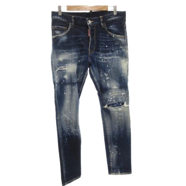 ディースクエアード DSQUARED2 DARK SS SNOWBOARD WASH SKATER JEAN デニムパンツ ジーンズ ダメージ加工 ボタンフライ 46 インディゴ S71LB0944 /FF  メンズ【ブランド】ディースクエ...