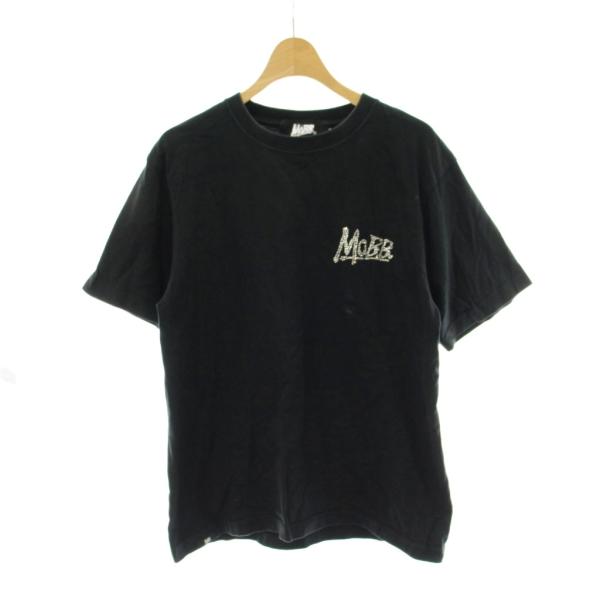 モブ MOBB Tシャツ M 黒 ブラック 半袖 ラインストーンロゴ ラウンドネック カットソー トップス /PP ■GY01 メンズ【表記サイズ】M【実寸サイズ】肩幅：約45cm　身幅：約50cm　着丈：約60cm　袖丈：約21cm　　【...