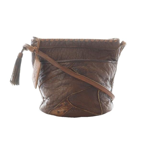 イビザ IBIZA ショルダーバッグ レザー 茶色 ブラウン パッチワーク 編み込み ■GY01 /RI ■OS レディース【実寸サイズ】持ち手の長さ：-cm　ヨコ：27cm　タテ：22cm　マチ：13cm　ショルダーの長さ：122cm　　...