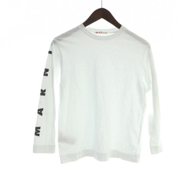 マルニ MARNI M01066 24SS ロンT カットソー 長袖 ロゴ プリント 10 白 ホワイト ■GY44 /MQ キッズ【ブランド】マルニ MARNI【表記サイズ】10【実寸サイズ】肩幅：約37cm　身幅：約40cm　着丈：約5...