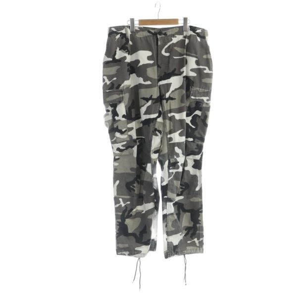 アメリカ陸軍 US.ARMY TROUSERS COMBAT 8415-01-184-1359 トラウザー カーゴ パンツ テーパード カモフラ 迷彩 ボタンフライ XL グレー【表記サイズ】XL【実寸サイズ】ウエスト：約84cm　もも幅：...