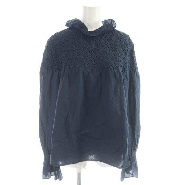 マーレット Merlette MAJORELLE マジョレレ スモッキングブラウス カットソー プルオーバー 長袖 紺 ネイビー /MW ■GY64 レディース【ブランド】マーレット Merlette【表記サイズ】サイズ表記なし(実寸サイズ...