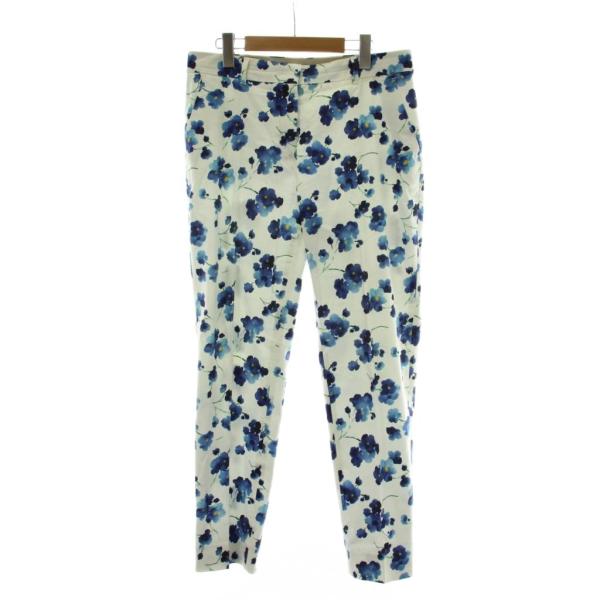 マックスマーラステュディオ Max Mara Studio 花柄スリム パンツ テーパード 白 ホワイト 青 ブルー フルレングス /PP ■GY64【ブランド】マックスマーラステュディオ Max Mara Studio【表記サイズ】44【...