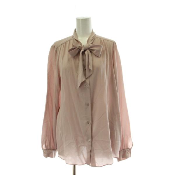 マックスマーラ ウィークエンドライン MAX MARA WEEKEND LINE ボウタイブラウス シャツ 絹 44 くすみピンク 長袖 シアー トップス【ブランド】マックスマーラ ウィークエンドライン MAX MARA WEEKEND L...