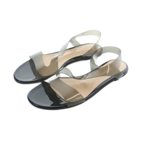 ジャンヴィトロッシ Gianvito Rossi フラットサンダル ロゴ エナメル PVC 39 25-25.5cm 黒 ブラック ■GY19 /MQ レディース【ブランド】ジャンヴィトロッシ Gianvito Rossi【表記サイズ】39...