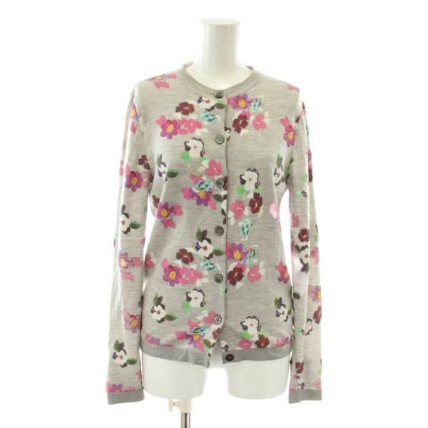 トムブラウン THOM BROWNE カーディガン ウール 長袖 クルーネック 花柄 プリント 総柄 00 グレー /XZ ■GY19 レディース【ブランド】トムブラウン THOM BROWNE【表記サイズ】00【実寸サイズ】肩幅：32.5...