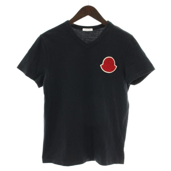 モンクレール MONCLER MAGLIA SCOLLO A V Tシャツ カットソー 半袖 Vネック ロゴ ワッペン S 紺 ネイビー E10918101200 8390T【ブランド】モンクレール MONCLER【表記サイズ】S【実寸サイ...