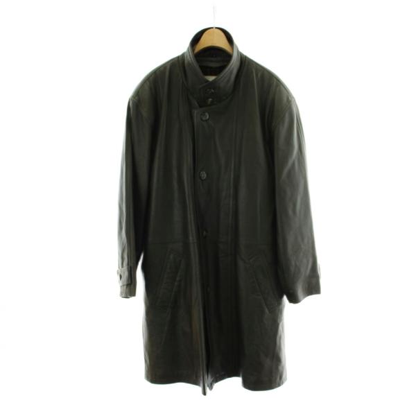 ピエール・バルマン Pierre Balmain レザージャケット ラムレザー L 黒 ブラック ライナー付き 裏地チェック柄 ヴィンテージ ミドル丈【表記サイズ】L【実寸サイズ】肩幅：約52cm　身幅：約58cm　着丈：約91cm　袖丈：...