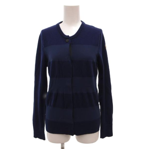モンクレール MONCLER MAGLIONE TRICOT ALLA COREANA カーディガン ニット バンドカラー ボーダー柄 M 青 ブルー 紺 ネイビー /JS【ブランド】モンクレール MONCLER【表記サイズ】M【実寸サイズ...