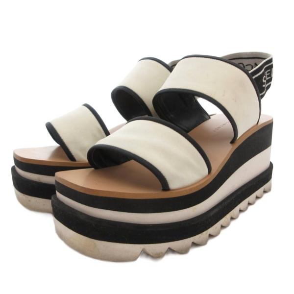 ステラマッカートニー STELLA McCARTNEY SNEAK ELYSE サンダル プラットフォーム 厚底 バックストラップ 38 白 ホワイト /FF レディース【ブランド】ステラマッカートニー STELLA McCARTNEY【表...