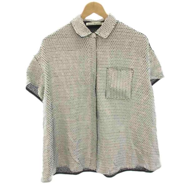 アクネ ストゥディオズ Acne Studios 14SS シャツ ブラウス 半袖 スパンコール 絹 シルク 34 シルバー色 /HN ■GY03 レディース【ブランド】アクネ ストゥディオズ Acne Studios【表記サイズ】34【実...