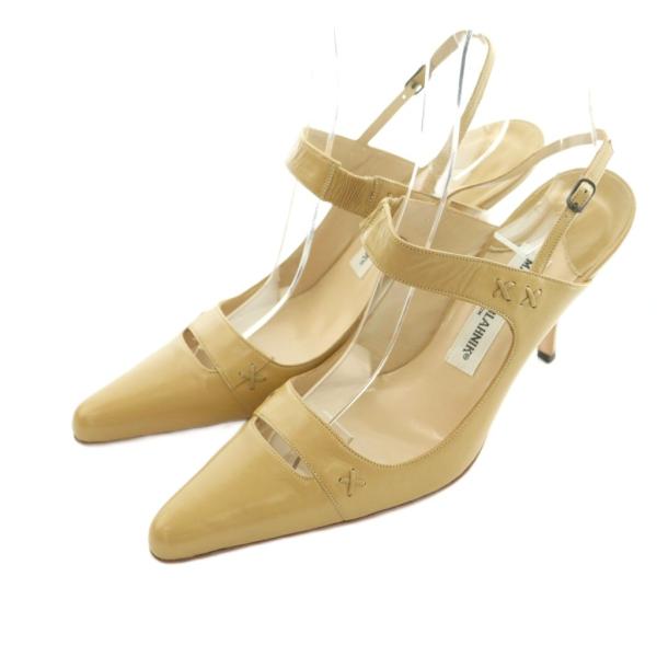 マノロブラニク MANOLO BLAHNIK パンプス ポインテッドトゥ スリングバッグ レザー 39 26.0cm ベージュ /MI ■GY19 レディース【ブランド】マノロブラニク MANOLO BLAHNIK【表記サイズ】39 26....