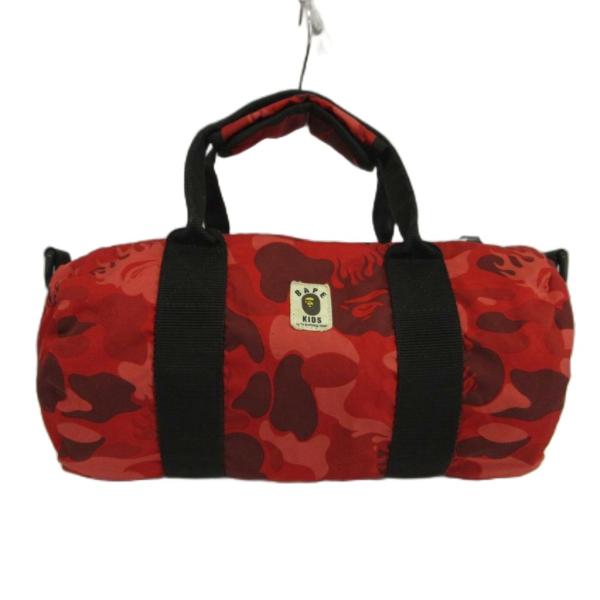 アベイシングエイプ A BATHING APE キッズ KIDS ボストンバッグ ショルダー 2WAY ナイロン 迷彩柄 カモフラ ロゴ 赤 レッド【ブランド】アベイシングエイプ A BATHING APE【実寸サイズ】持ち手の長さ：30....
