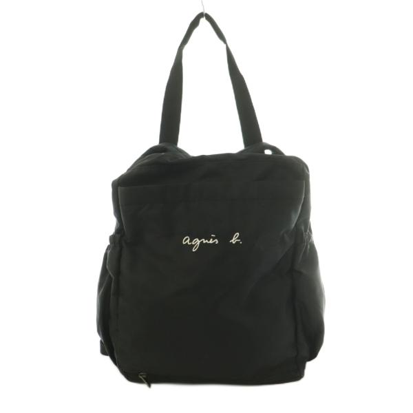 アニエスベー agnes b. マザーズバッグ リュックサック バックパック ナイロン 黒 /MI ■GY12 レディース【ブランド】アニエスベー agnes b.【表記サイズ】表記なし【実寸サイズ】持ち手の長さ：59cm　ヨコ：40cm　...