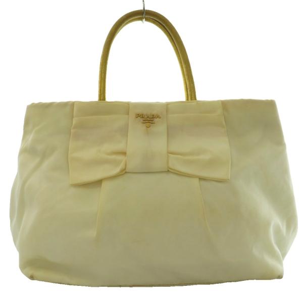 プラダ PRADA トートバッグ ハンド リボンデティール ロゴ ナイロン アイボリー /SS ■OS ■OH ■GY04 レディース【ブランド】プラダ PRADA【実寸サイズ】持ち手の長さ：約30cm　ヨコ：約37cm　タテ：約23cm　...