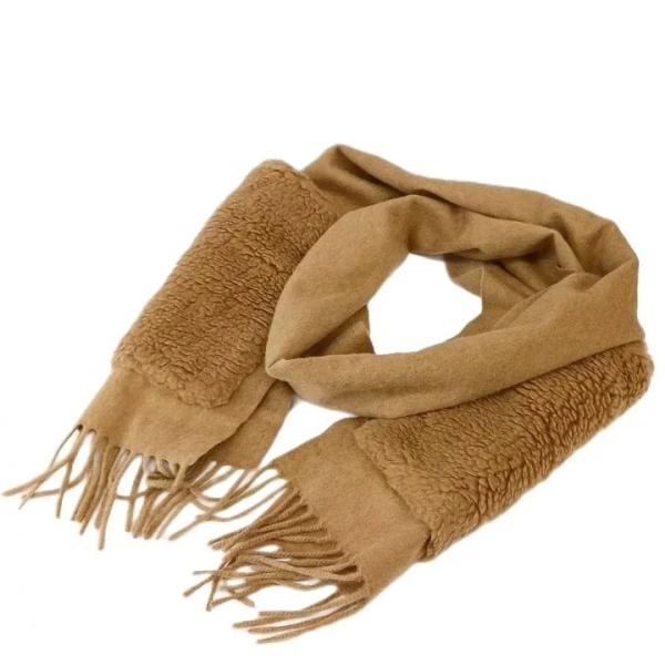 マックスマーラ MAX MARA テディベア ストール マフラー フリンジ ポケット付き 茶色 ブラウン 454632036 /XZ ■GY19 レディース【ブランド】マックスマーラ MAX MARA【実寸サイズ】全長（フリンジ含まず）：1...