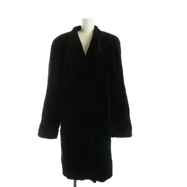 Altima 毛皮コート シェアードミンクファー ロング 長袖 総裏地 9-11 M-L 茶 ブラウン ■GY17 /MQ レディース【表記サイズ】9-11(日本サイズ M-L相当)【実寸サイズ】肩幅：約40cm　身幅：約50cm　着丈：約...