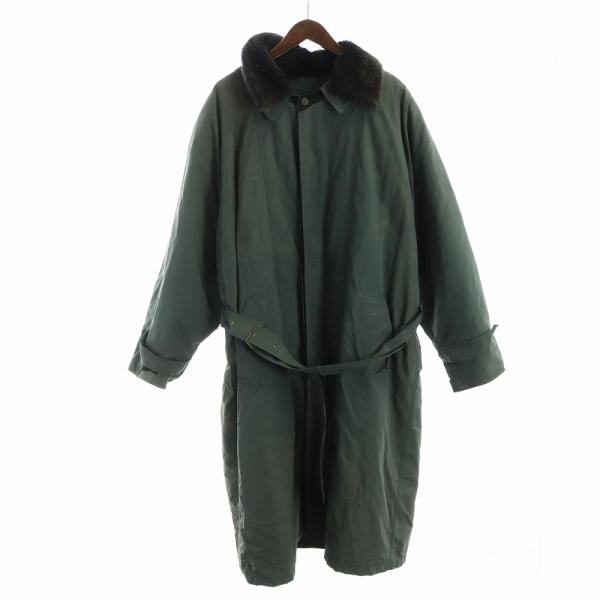 ブガッティ bugatti ヴィンテージ ステンカラーコート 長袖 総裏地 ロング ジレ ライナー付き ミンクファー 25 カーキ メンズ【表記サイズ】25(日本サイズ記載なし)【実寸サイズ】肩幅：約40cm　身幅：約54cm　着丈：約11...