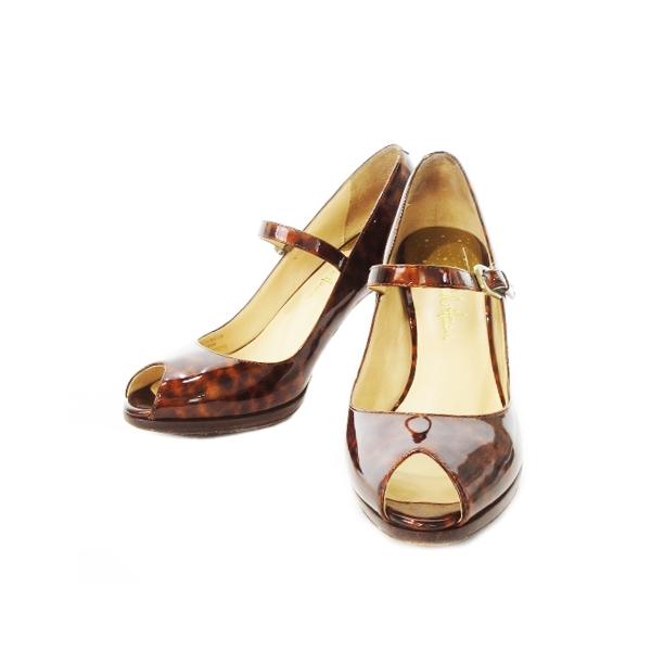 コールハーン COLE HAAN NIKE AIR CARMA パンプス オープントゥ ハイヒール ストラップ べっ甲柄 デミ柄 7B 24cm 茶【ブランド】コールハーン COLE HAAN NIKE AIR【表記サイズ】7B24cm【実...