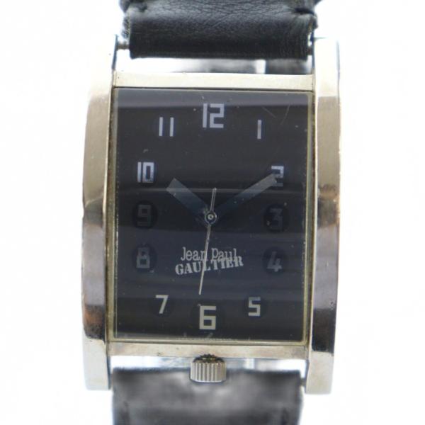 ジャンポールゴルチエ Jean Paul GAULTIER 腕時計 ウォッチ クォーツ 黒文字盤 スクエア ロゴ レザーベルト シルバー色【ブランド】ジャンポールゴルチエ Jean Paul GAULTIER【表記サイズ】実寸サイズをご参考...
