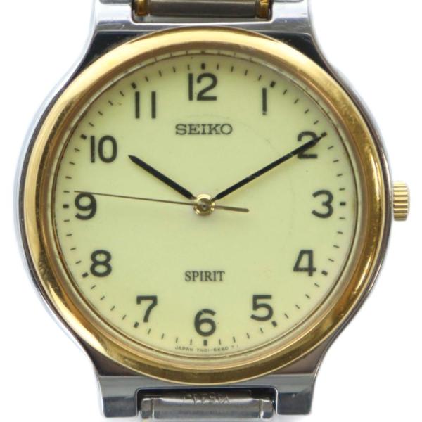 セイコー SEIKO ジャンク品 スピリット SPRIT 腕時計 ウォッチ クォーツ ロゴ ラウンド シルバー色 7N01-6A70 ■GY18 /MQ メンズ【ブランド】セイコー SEIKO【表記サイズ】実寸サイズをご参考ください。【実寸...