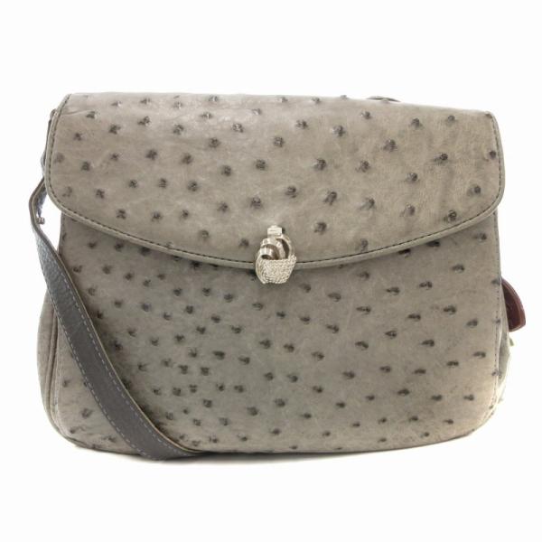 ルーシーサンクレール LUCIE SAINT CLAIR paris ショルダーバッグ オーストリッチ レザー JRAタグ カーキ /AE ■GY18 レディース【表記サイズ】--【実寸サイズ】持ち手の長さ：--cm　ヨコ：約26cm　タテ...