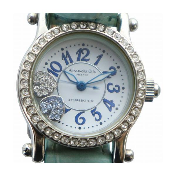 アレクサンドラ オーラ Alessandra Olla 腕時計 ウォッチ クォーツ ハート ラインストーン ロゴ シルバー色 AO-4100-3 ■GY11【表記サイズ】実寸サイズをご参考ください。【実寸サイズ】バンド幅：約1.3cm　腕周...