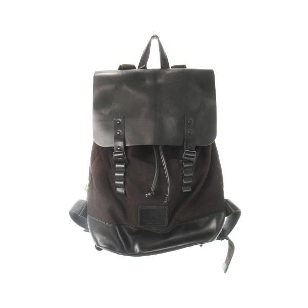 ガストンルーガ GASTON LUGA リュックサック デイパック キャンバス レザー 合成皮革 ロゴ 茶 ブラウン /CK3 メンズ【表記サイズ】サイズ表記なし(実寸サイズをご覧ください)【実寸サイズ】持ち手の長さ：19cm　ヨコ：36c...