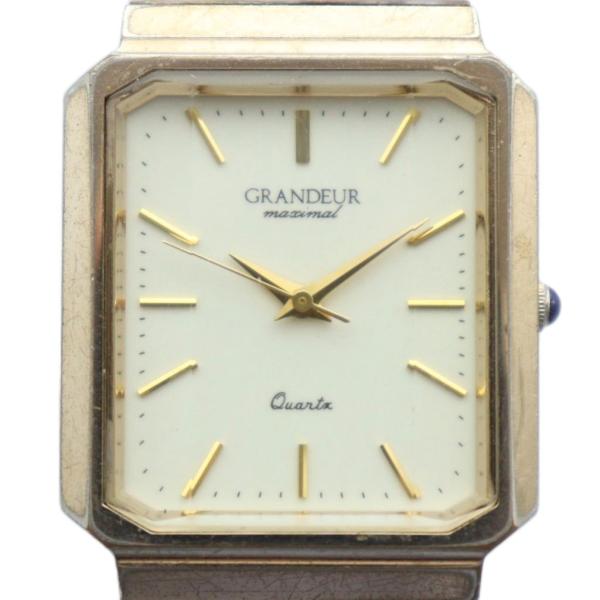 グランドール GRANDEUR maximal Quartz マキシマ 腕時計 ウォッチ クォーツ スクエア ロゴ カットガラス ゴールドカラー 金色 メンズ【表記サイズ】実寸サイズをご参考ください。【実寸サイズ】バンド幅：約1.5cm　腕...