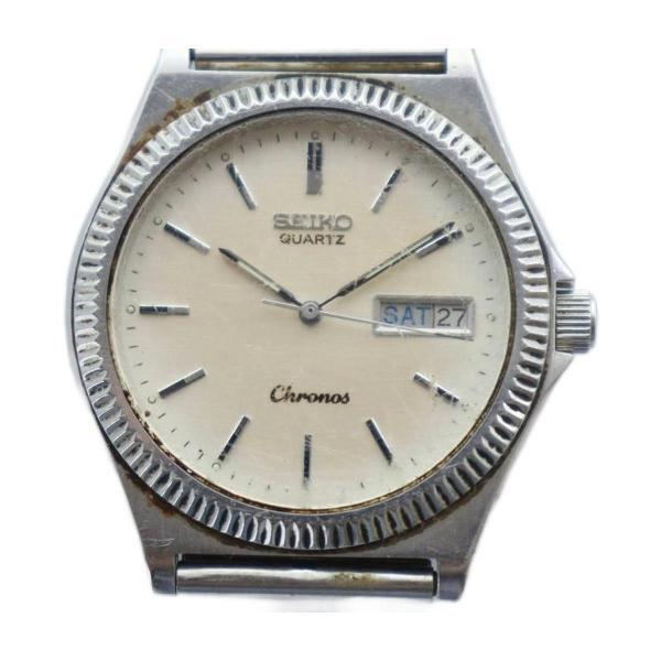 セイコー SEIKO Chronos クロノス 腕時計 ウォッチ クォーツ シルバーカラー 銀色 カレンダー付き ラウンド ロゴ 7433-7010【ブランド】セイコー SEIKO【表記サイズ】実寸サイズをご参考ください。【実寸サイズ】バン...