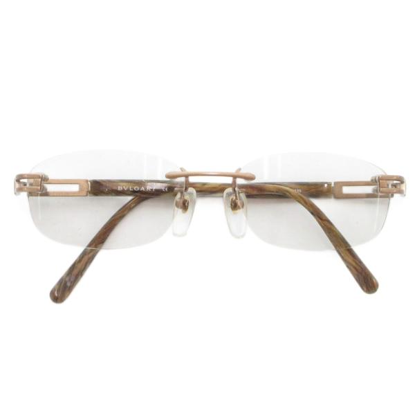 ブルガリ BVLGARI メガネ めがね アイウェア 度あり リムレス サイドロゴ 51□16-135 茶 ブラウン /AE ■GY18 レディース【ブランド】ブルガリ BVLGARI【表記サイズ】51□16-135【実寸サイズ】レンズの大...