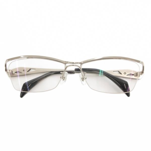 サムライ翔  SAMURAI SHO 眼鏡 メガネ 度入り ハーフリム ツーブリッジ スクエア 59□15 140 シルバーカラー SP-013-Y18 /GV【表記サイズ】59□15 140【実寸サイズ】レンズの大きさ：約5×3cm　フレ...