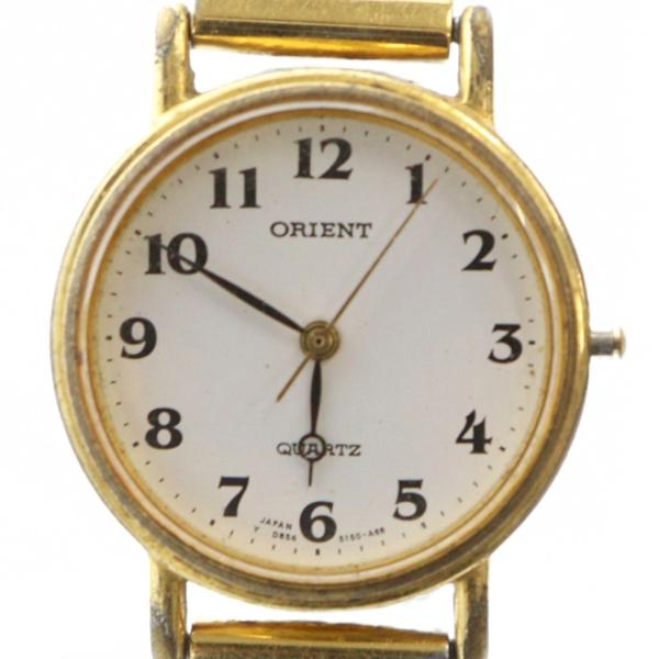 オリエント ORIENT D85515-00 腕時計 ウォッチ クォーツ ラウンド ロゴ 白文字盤 ゴールド色 ■GY11 /MQ レディース【ブランド】オリエント ORIENT【表記サイズ】実寸サイズをご参考ください。【実寸サイズ】バンド...