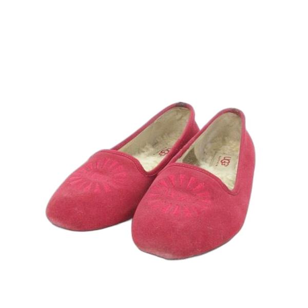 アグ オーストラリア W ALLOWAY フラットシューズ パンプス スエード 内側ファー 刺繍 ロゴ 22cm 赤 レッド 1001632 /MN10 ■GY11【ブランド】アグ オーストラリア UGG australia【表記サイズ】2...