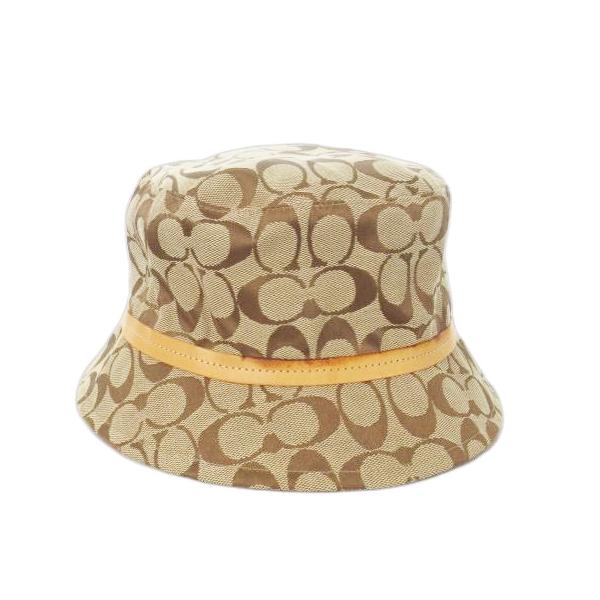 コーチ COACH 帽子 バケットハット キャンバス レザー シグネチャー 茶 ブラウン /AO7 ■GY18 レディース【ブランド】コーチ COACH【表記サイズ】M/L【実寸サイズ】つば：5cm　頭周り：59cm　　【素材】表地　ポリエ...