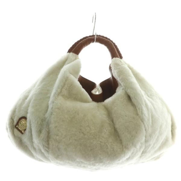 ADMJ アクセソワ Accessoires De Mademoiselle ハンドバッグ フリース レザー ワンハンドル ロゴ ゴールド金具 白 ホワイト【ブランド】ADMJ アクセソワ Accessoires De Mademoisel...